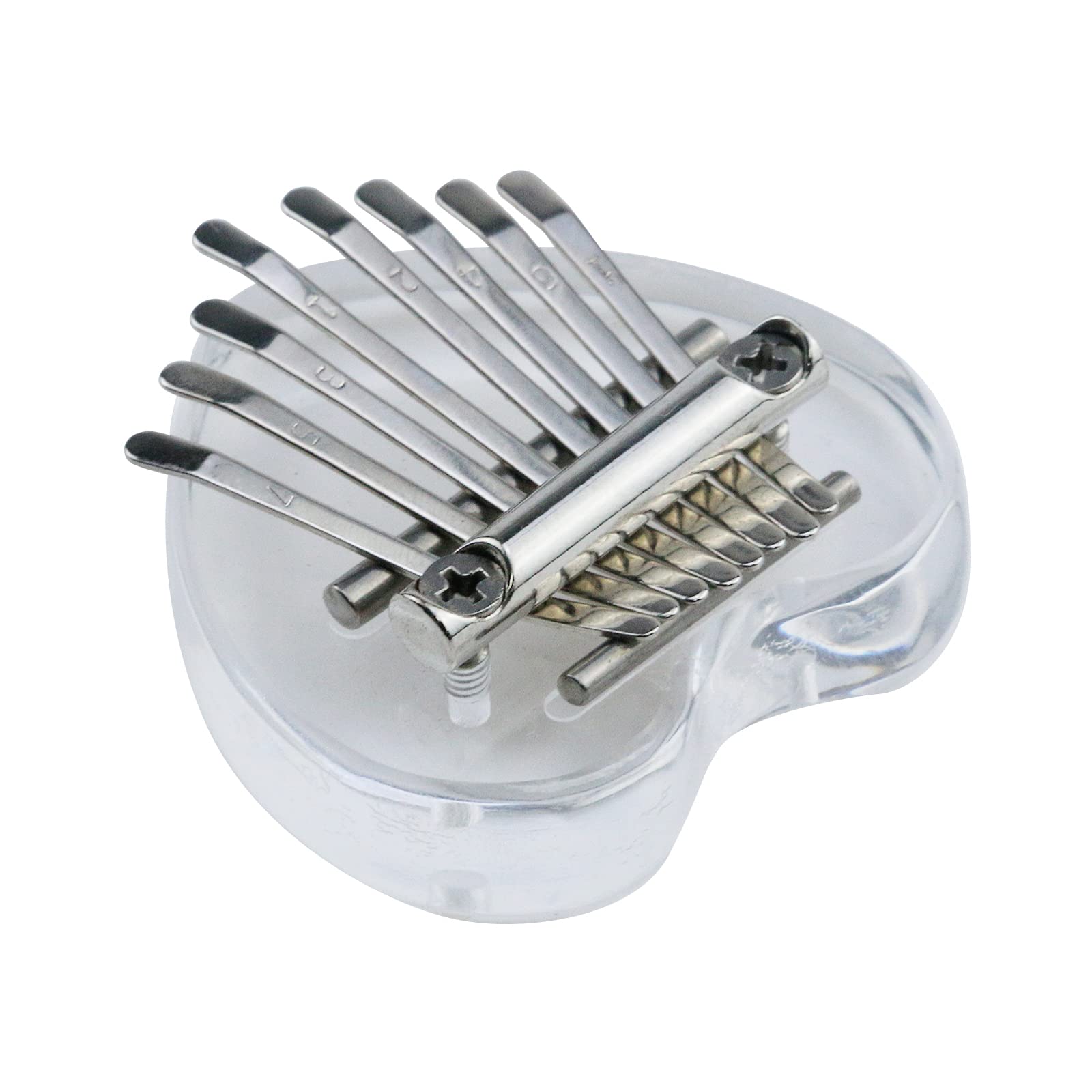 Coshar 8 Keys Mini Thumb Piano Heart Shaped Finger Piano Mbira Musical Instruments Easy Playing for Kids Adult Beginners - Clear
