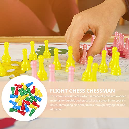 TOYANDONA 48pcs Wooden Chess Pieces Checkers Pieces Figurine Pawns Tournament Chess Set for Beginner Chess Board Game Educational Toy