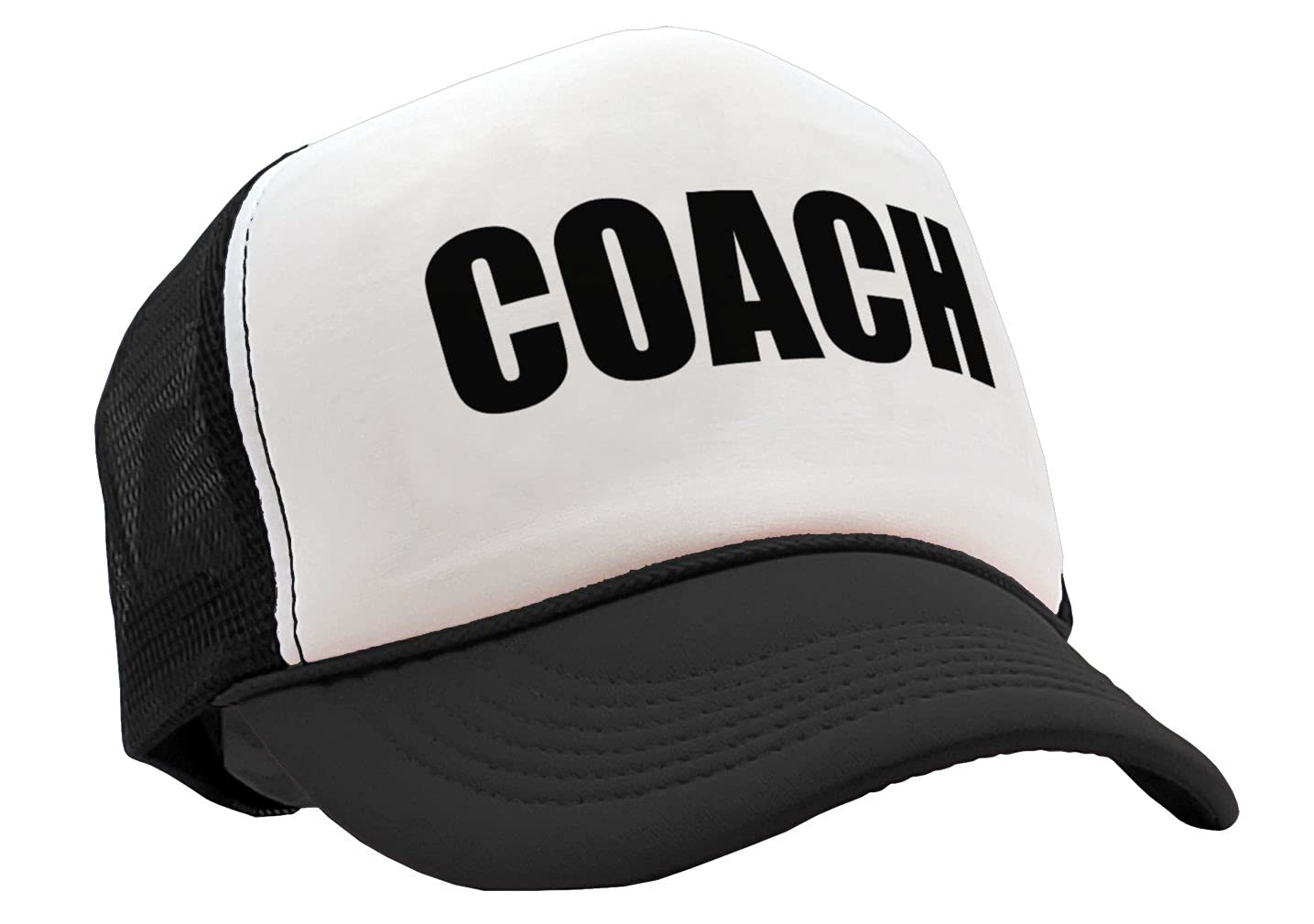 Coach - Football Basketball Sports - Vintage Retro Style Trucker Cap Hat (Black)