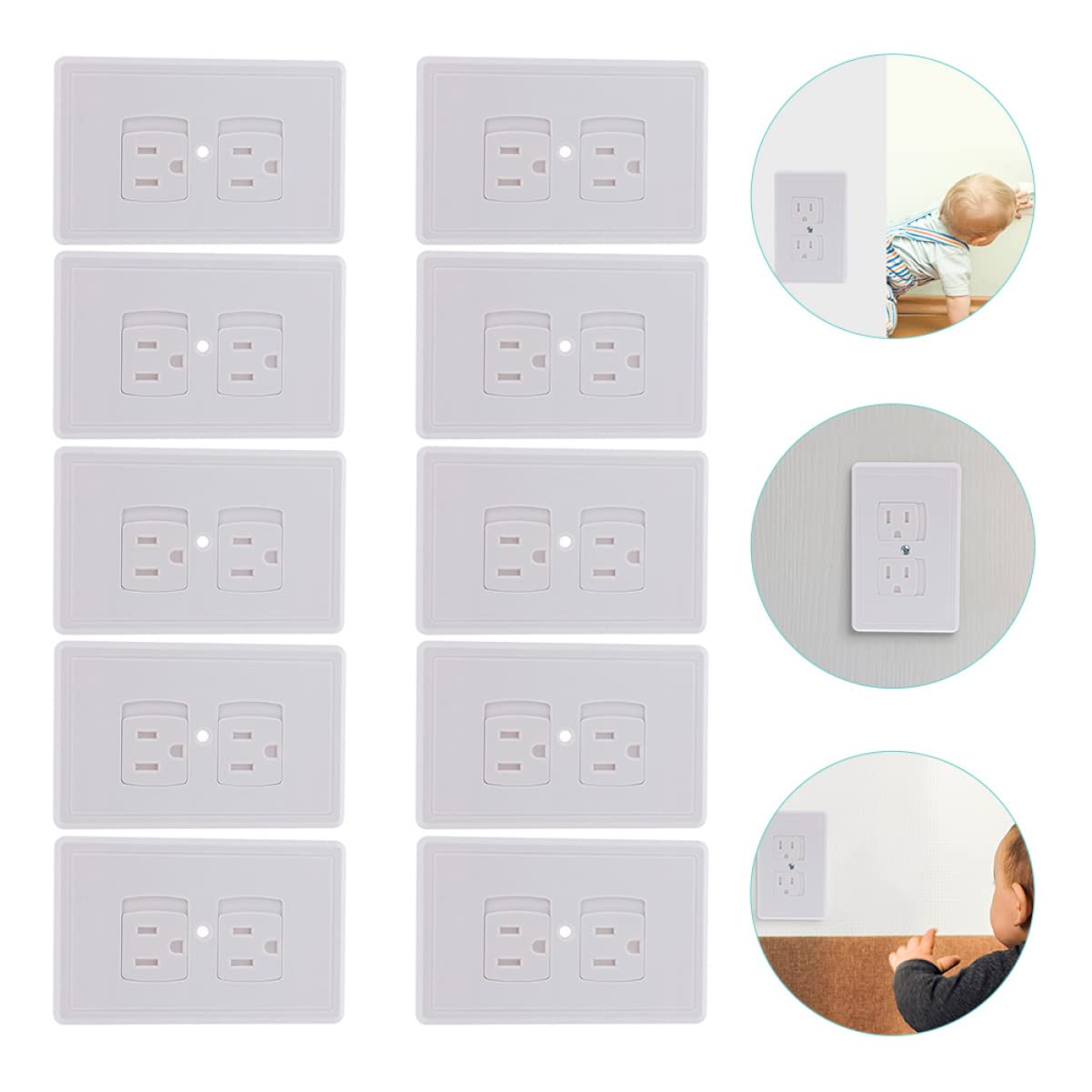 DOITOOL 20pcs Safety Electric Childproof Wall Plugs Socket with Screws Plug Anti Outlet Closing Self- closing Home for Plate Room Protectors Covers Self Protector Use Standard Office