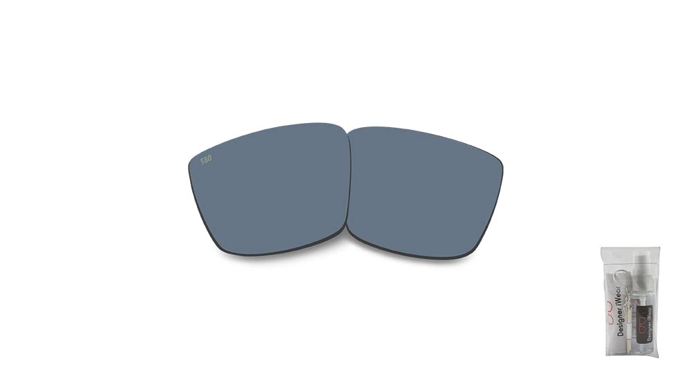 Costa Del Mar Reefton 6S9007 900706 64MM Blue Mirror 580P Plastic Polarized Replacement Lenses for Men for Women For Men For Women+ BUNDLE with Designer iWear Eyewear Kit