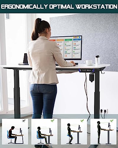 Subhtoh Adjustable Standing Desk Frame, Electric Standing Computer Desk Frame for Home Office Table Leg, Adjustable Height Stand Up Desk Base with Memory Controller,Sit Stand Desk Leg