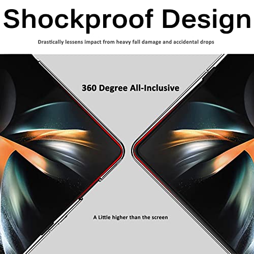 Miimall Compatible for Samsung Galaxy Z Fold 4 Case with Built-in Screen Protector, Hard PC Slim Thin Shockproof Heat Dissipation Shell Anti-Scratch Case Protector Bumper for Z Fold 4 5G 2022(Black)