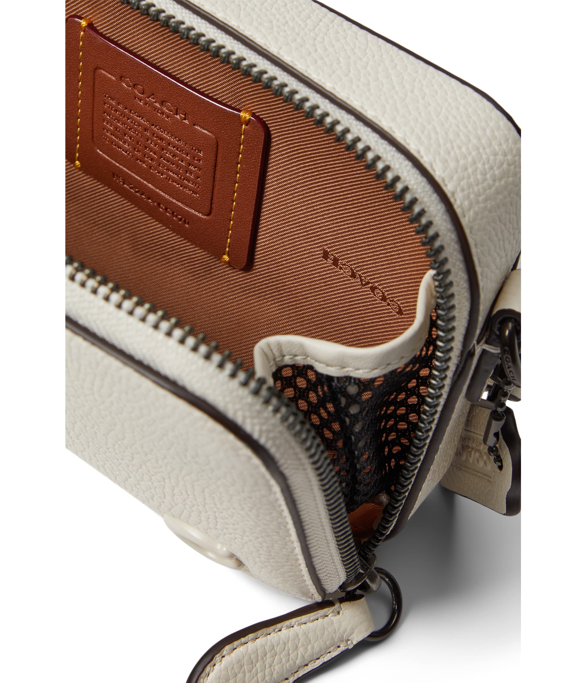 Coach Charter Slim Crossbody in Pebble Leather with Sculpted C Hardware Branding Pool One Size