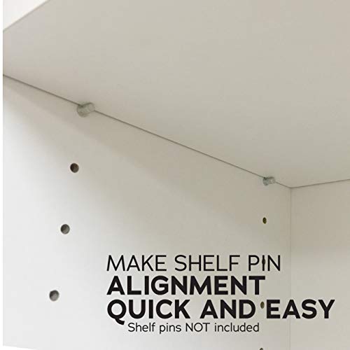 EZ Align Premium Shelf Pin Drilling Jig With 1/4" And 5mm Self Centering Drill Bits, Dual Sided Shelf Pin Jig for Easy Alignment On Both Sides Of The Shelf