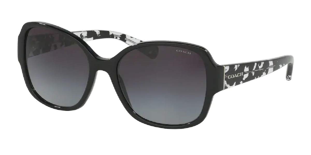 Coach HC8166 534811 58MM Black/Grey Gradient Butterfly Sunglasses for Women + BUNDLE with Designer iWear Eyewear Kit