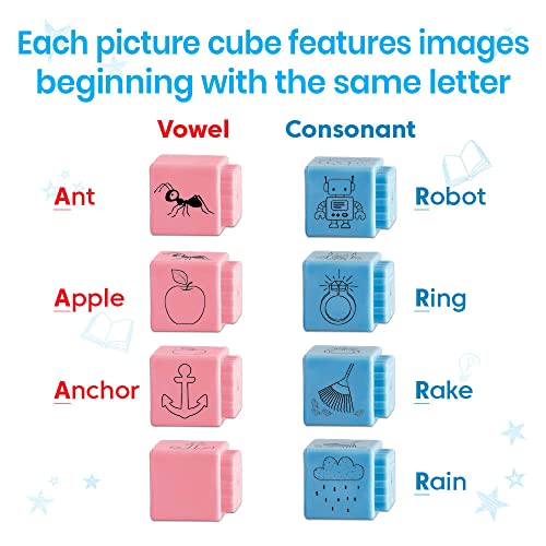 hand2mind Reading Rods Alphabet & Phonemic Awareness, Word Building Activities, Letter Blocks, CVC Words for Kindergarten, Spelling Toys, Reading Tools for Kids, Science of Reading Manipulatives