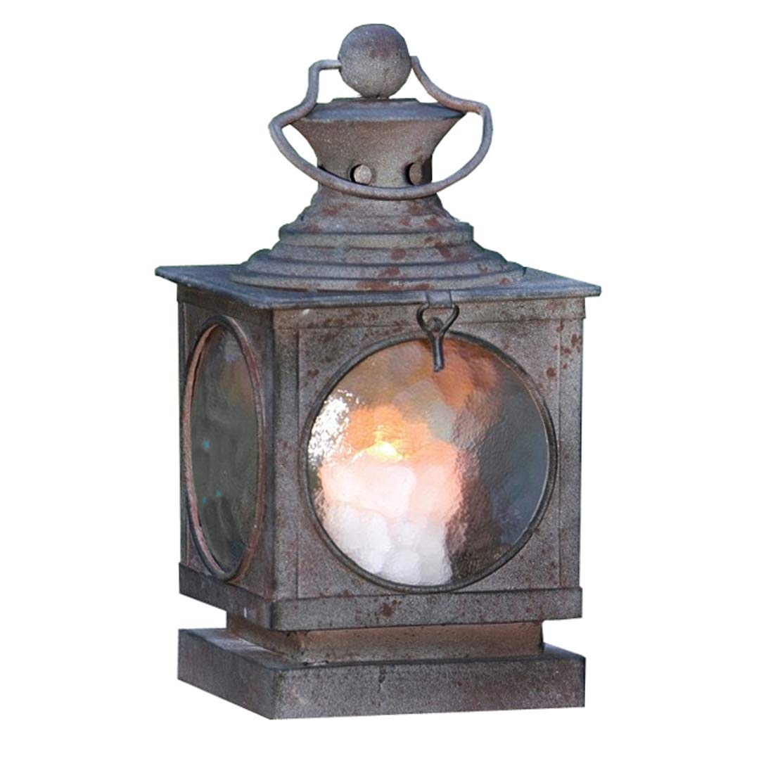 Metal Square Hanging Candle Lantern for Home Living Room Outdoor Outside Garden Yard Patio, Curved Glass Insert