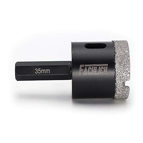 FACHLICH 1-3/8 Inch Diamond Hole Saw for Porcelain Tile Granite Marble Brick