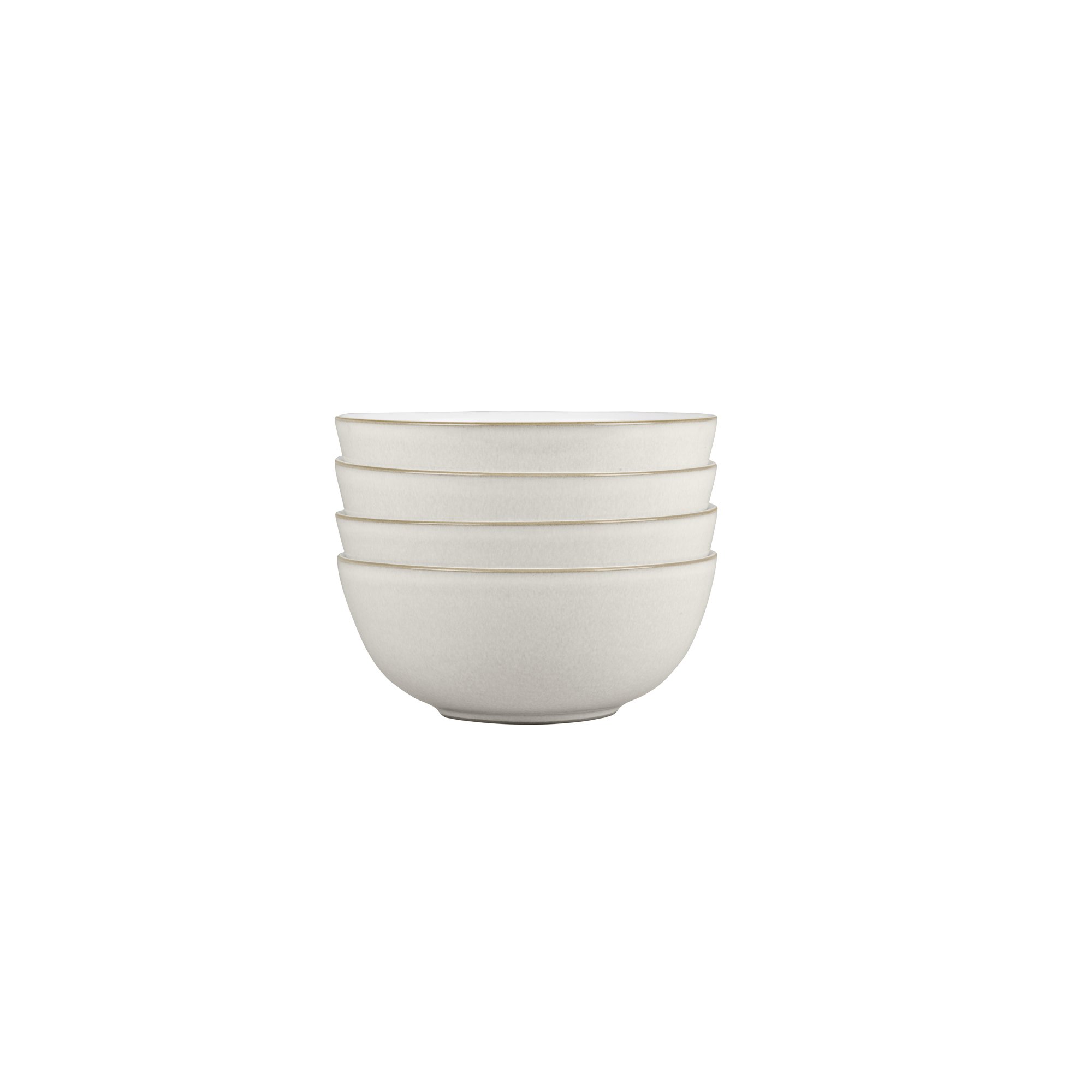 Denby 375048907 Natural Canvas Cereal Bowl Set, Cream, Set of 4, 15.5 x 15.5 x 6 cm
