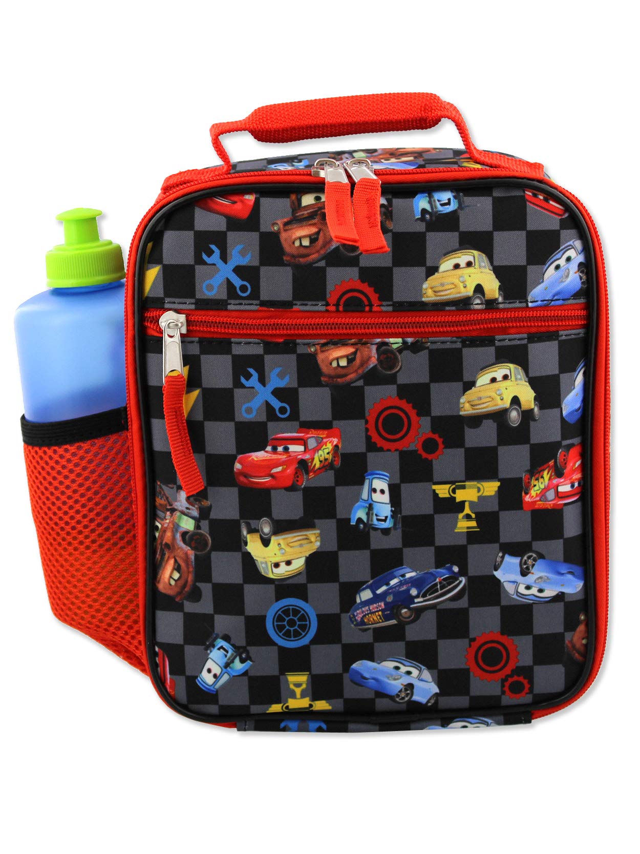 Disney Cars Meal Holder, Lightning McQueen Boys Soft Insulated School Lunch Box (One Size, Black/Red)