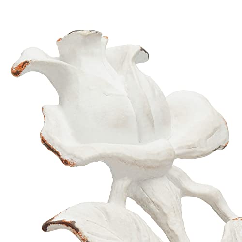 SOFFEE DESIGN 2pcs White Single Hooks 3D Rose Flower Retro Ornate Style for Room Wall Decoration, Coat Hat Scarf Hanging Hanger Entry Heavy Hooks Home Decor