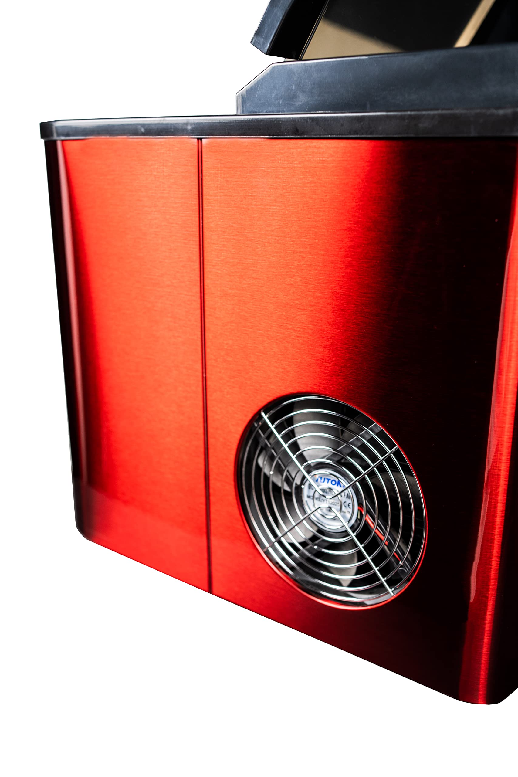 Danby DIM2500RDB Countertop Ice Maker, Makes 25 lbs Ice in 24 Hrs, Holds 2 lbs of Ice, Red Ice Machine with Electronic Controls, LED Display and Self Clean Function