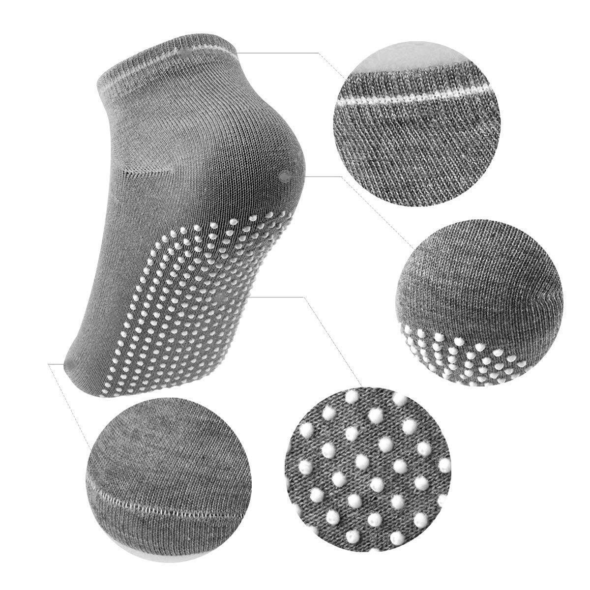 BTOP 4 Pairs Yoga Socks Non Slip Pilates Massage womens Socks with Grip Exercise Gym 4 Color