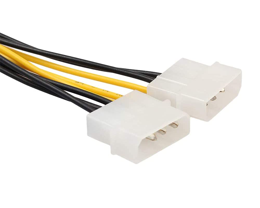 XIWU (4 Pack) 8 Pin PCIe to Dual 4 Pin Molex LP4 Power Cable Adapter (Video Graphics Card Power Cable)