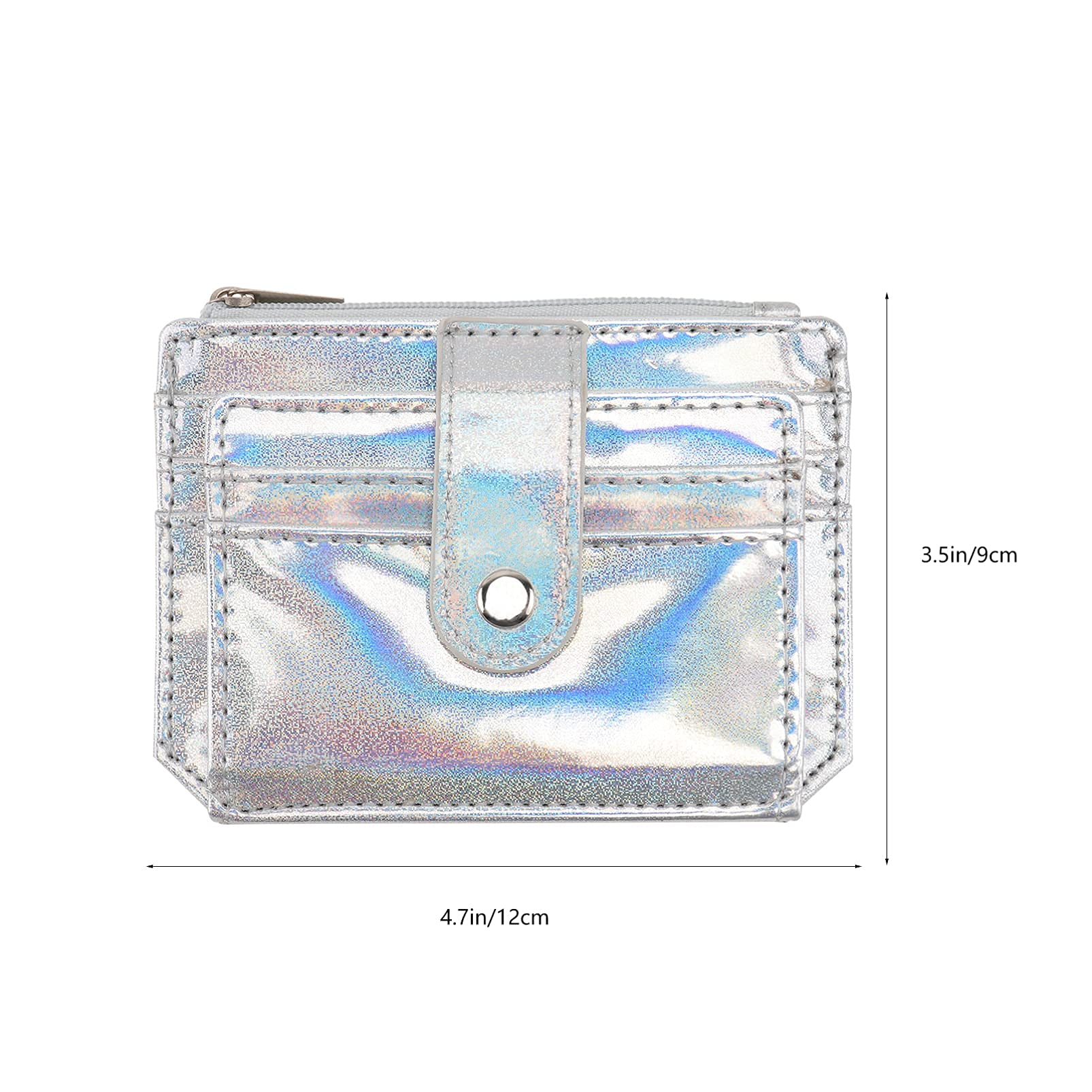TENDYCOCO Money Clip with ID Window Hologram Card Holder Slim Coin Wallet for Women Girls