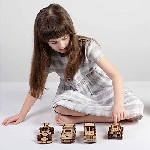 Smartivity Torque Busters 3D Wooden Car Engineering STEM Toy Building Set for Kids Ages 6 and Up, Includes Rubber Bands, Engineered Wood Components, Instruction Manual, Learner's Log