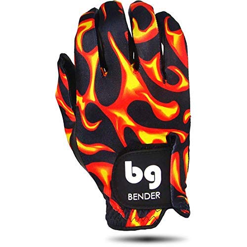 BG Bender Golf Glove | Wear On Right | (Firebirdy, Mens Large)