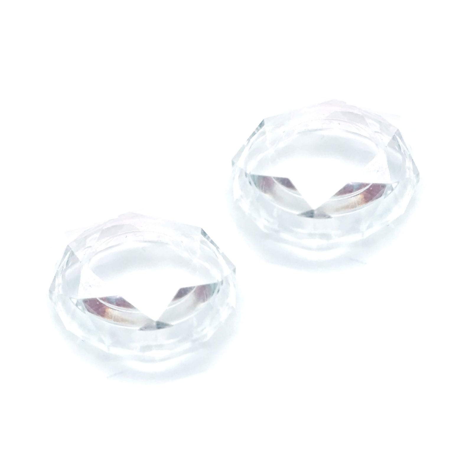 BelugaDesign Clear Crystal Thumb Grips | Compatible with Nintendo Switch Standard Lite OLED | Glitter Transparent Button Cap Joystick Cover for Joy-Con | Pack of 2 (Clear Crystal)