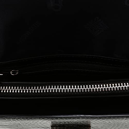 Steve Madden womens Steve Madden STAKESC Croco Crossbody, Black, One Size US