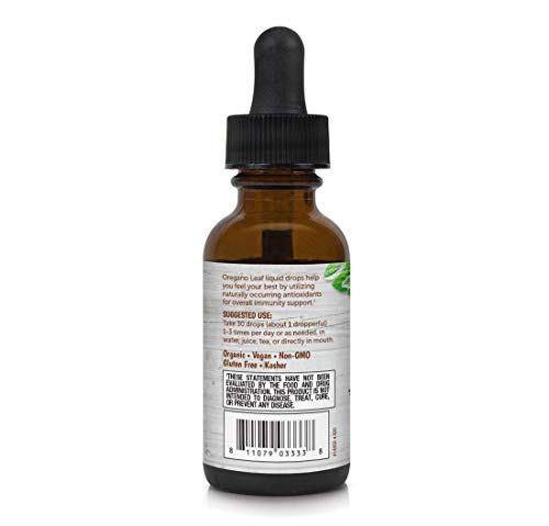 Super Organics Organic Oregano Liquid Drops | Non-GMO, Kosher, Vegan | Immunity Support, 1 Fl Oz
