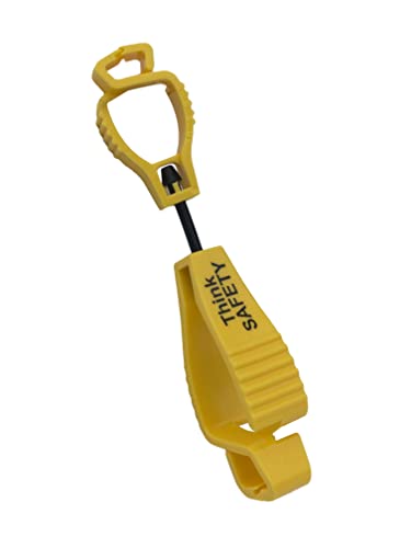 Glove Guard 1939YW Clip, Yellow with Think Safety Imprint, Made in the USA
