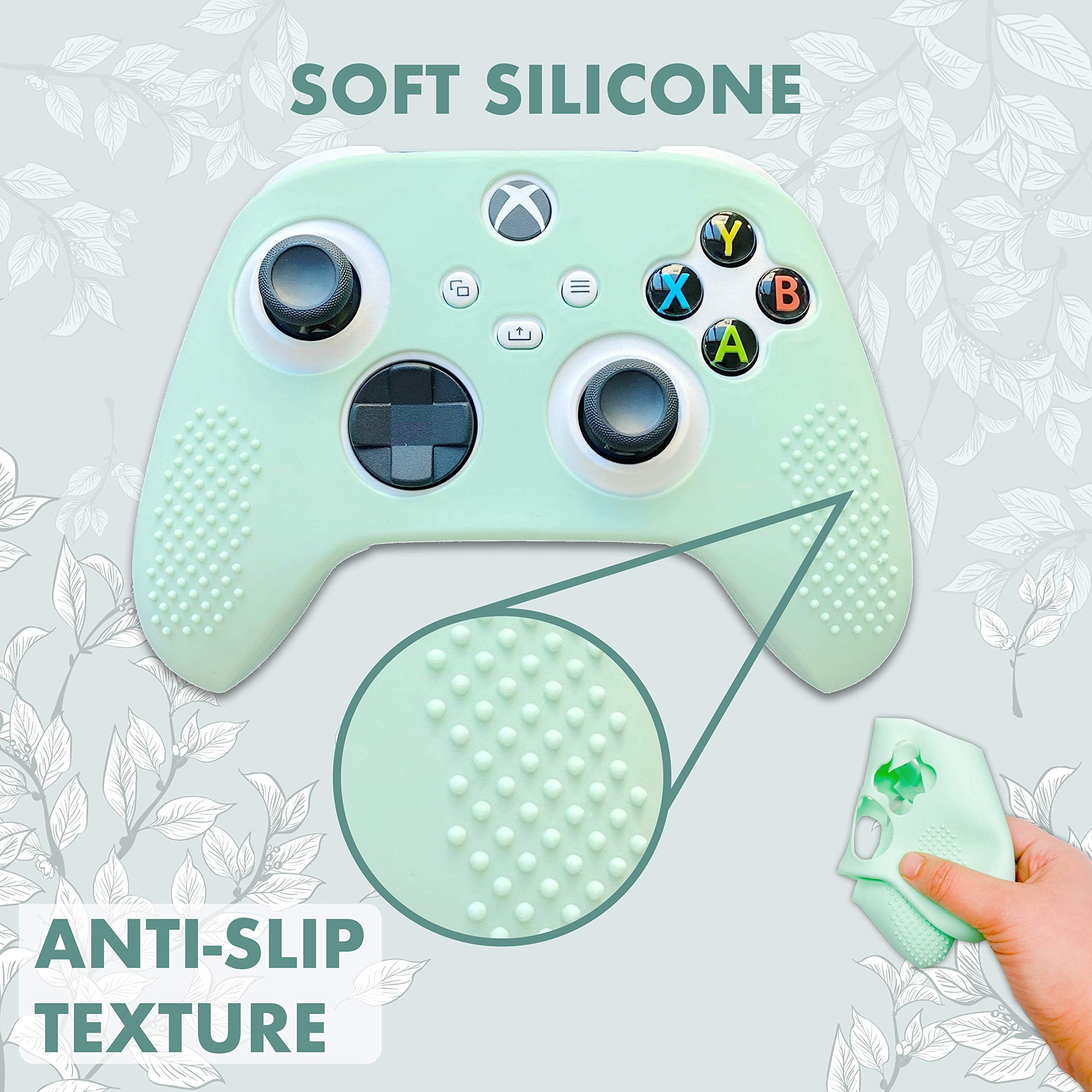 BelugaDesign Green Skin Cover for Controller | Pastel Soft Sleeve Shell Case with Textured Grip | Compatible with Xbox Series X/S and Xbox One (Mint Green)