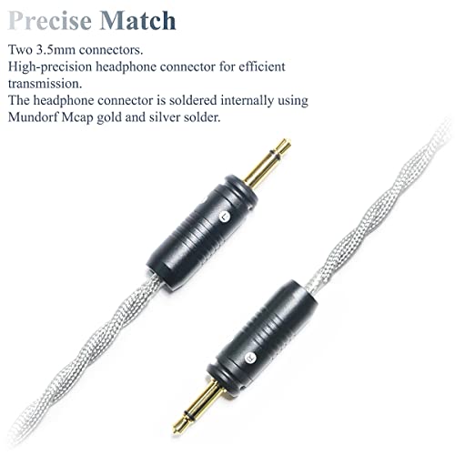 Elegia Headphone Cable Celestee Cable Stellia Cable 6N Single Crystal Silver Braid Cable for Focal Stellia Cable Focal elegia Cable Focal Celestee Cables Clear Elear Replacement Cable (3.5mm Plug)