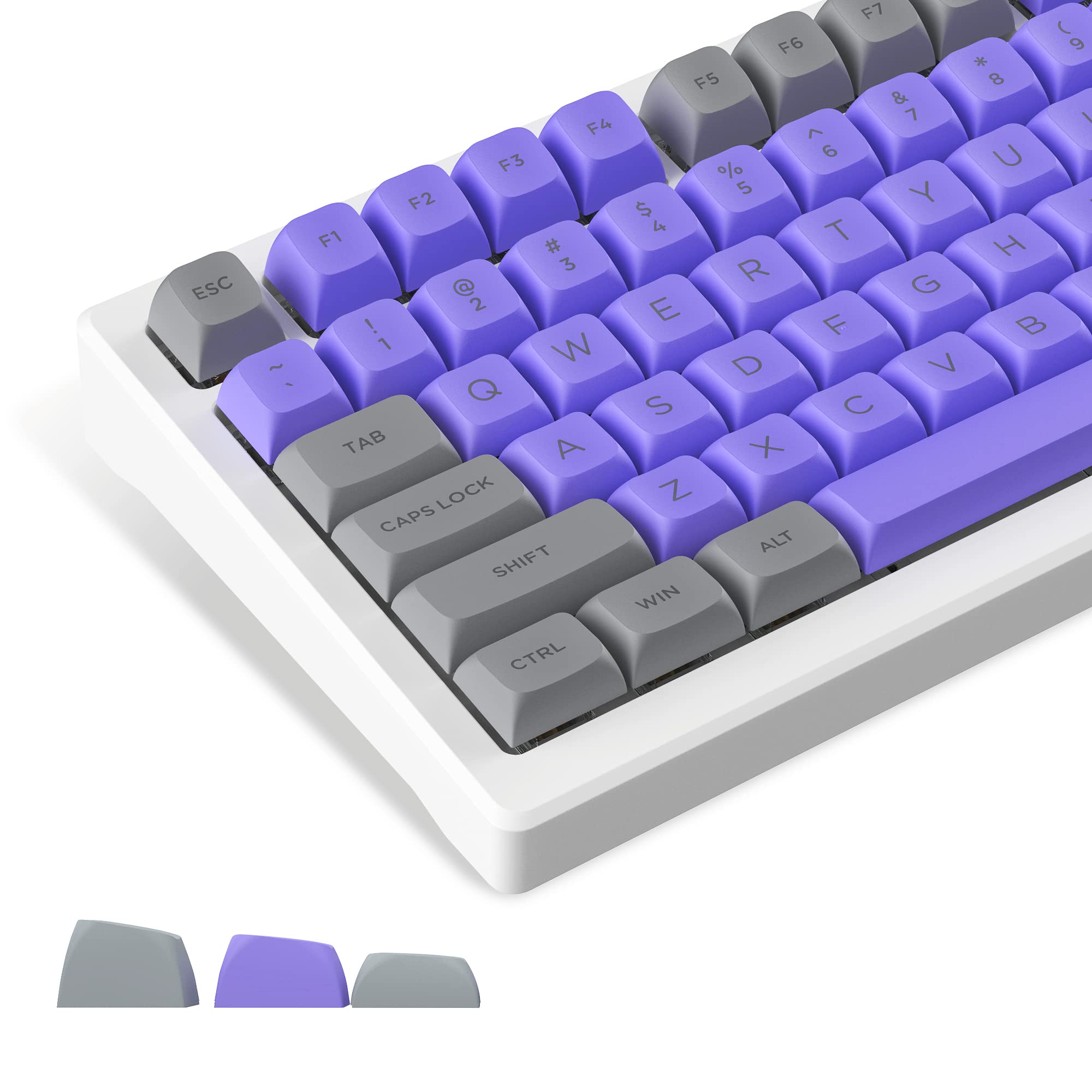 XVX PBT Keycaps, Shine Through Keycaps, XVX Profile 165 Keys Keyboard Keycaps, Double Shot Custom Keycaps for 61/64/68/84/87/100/104/108 for Cherry MX Mechanical Keyboard, Purple