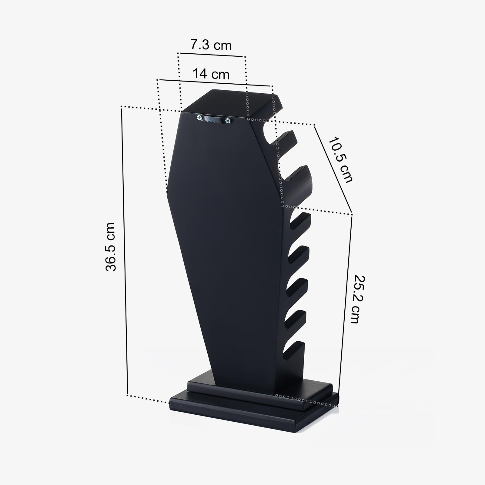 GUTE Gothic Coffin Knife Holder - Kitchen Storage Organizer, All Standard Cutting Knives, Home Decor Accessories, Spooky Decoration, Haunting Goth Gift Room, Bar, Kitchens 14" H (Without Knives)