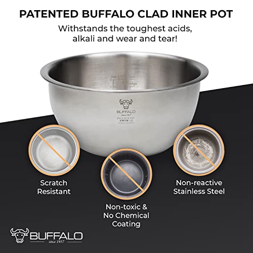 Buffalo Titanium Grey IH SMART COOKER, Rice Cooker and Warmer, 1.5L, 8 cups of rice, Non-Coating inner pot, Efficient, Multiple function, Induction Heating (8 cups)