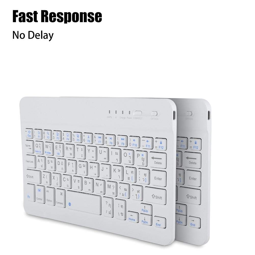Thai Language Ultra Slim Bluetooth Keyboard Suitable for Android/iOS/Windows Systems.