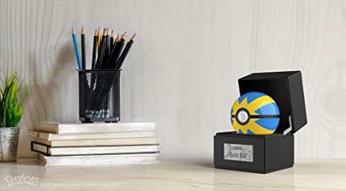 The Wand Company Pokémon Poké Ball Authentic Replicas - Realistic, Electronic, Die-Cast Poké Ball with Display Case Light Features (Quick Ball)