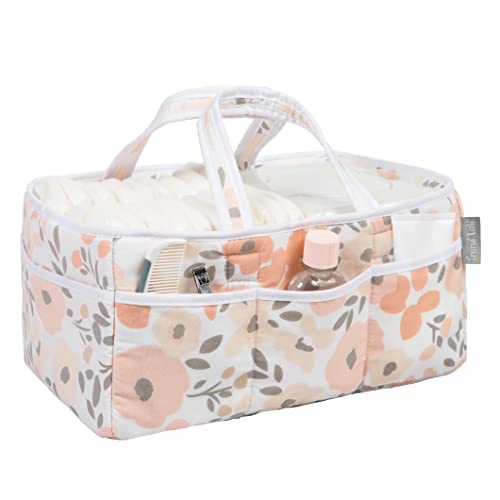 Trend Lab Blush Floral Storage Caddy for Diaper Changing and Organizer for Newborn Essentials, 12 in x 6 in x 8 in (103701)