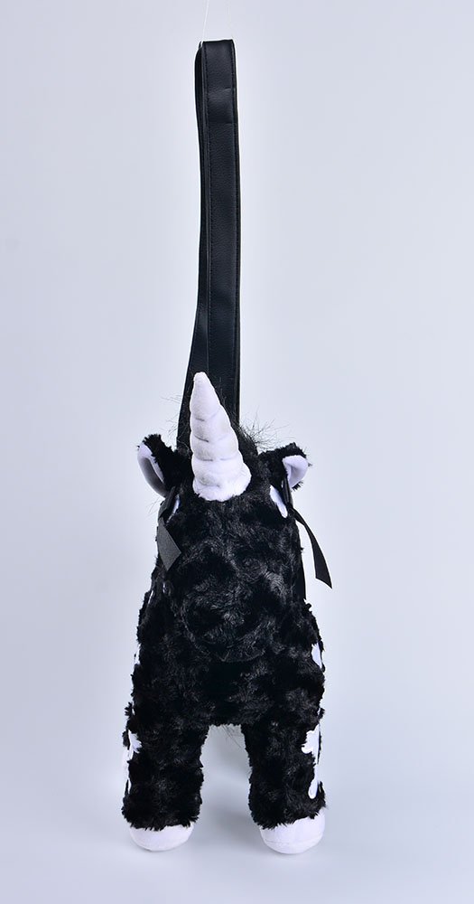 Nite closet Unicorn Purse for Women Gothic Bag Crossbody Shoulder Cute Fluffy Animal Halloween (Black)