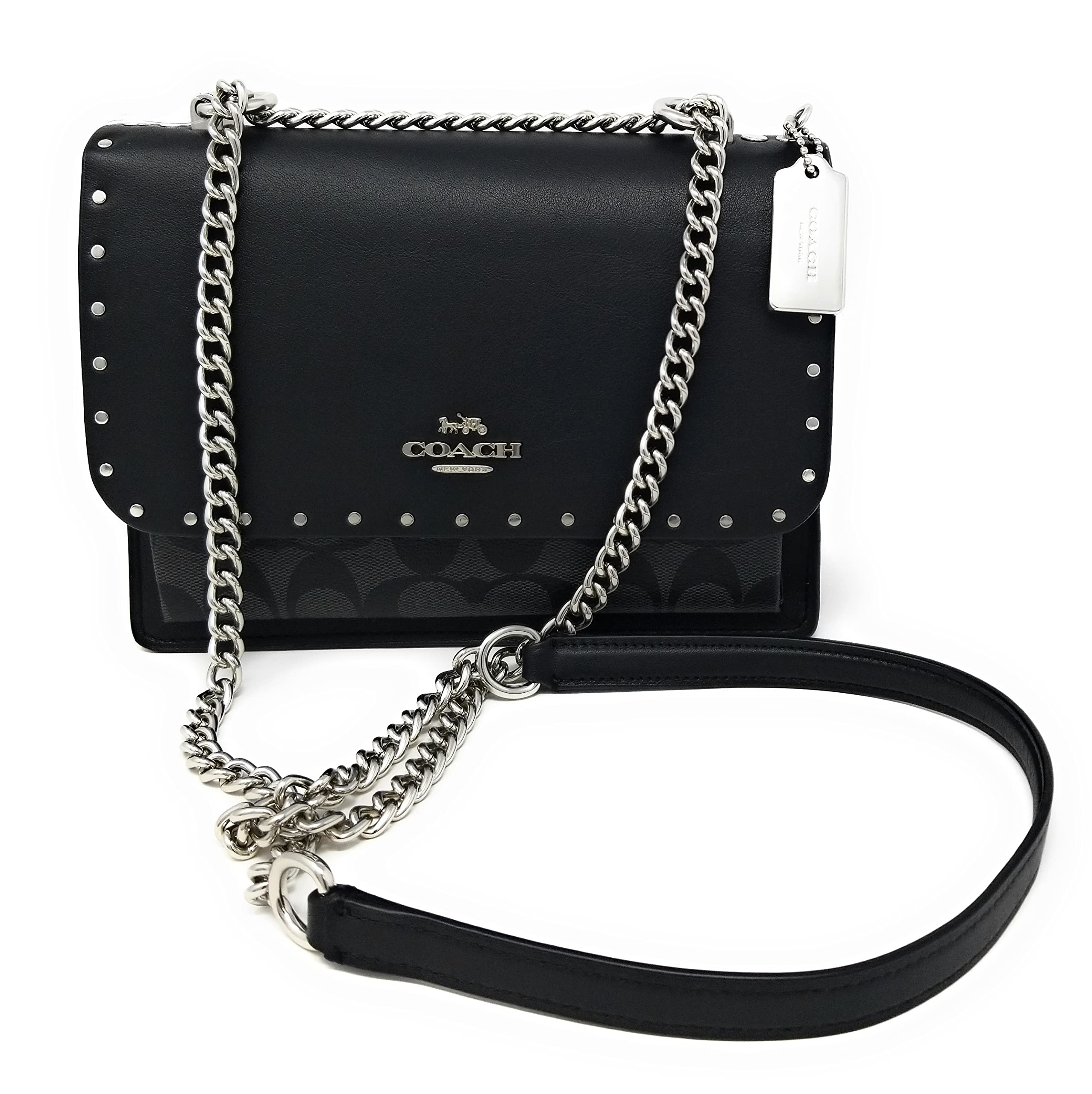 Coach Women's Klare Crossbody In Signature Canvas With Rivets (Snake Embossed - Graphite - Black Multi)