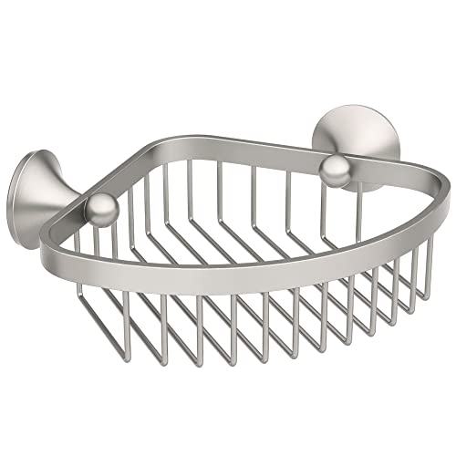 Moen YB5275BN Wynford Corner-Shower Basket for Bathroom-Storage, Brushed Nickel