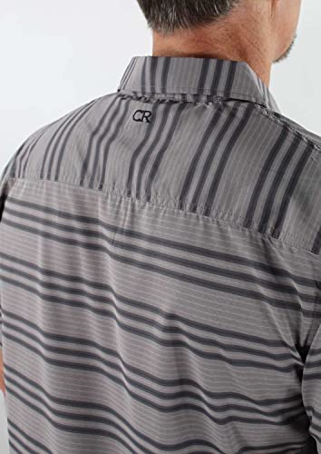 Club Ride Men's Vibe Shirt - Stylish, Comfortable, and Versatile Men's Cycling Shirt for Maximum Performance - Dark Grey Stripe - Large
