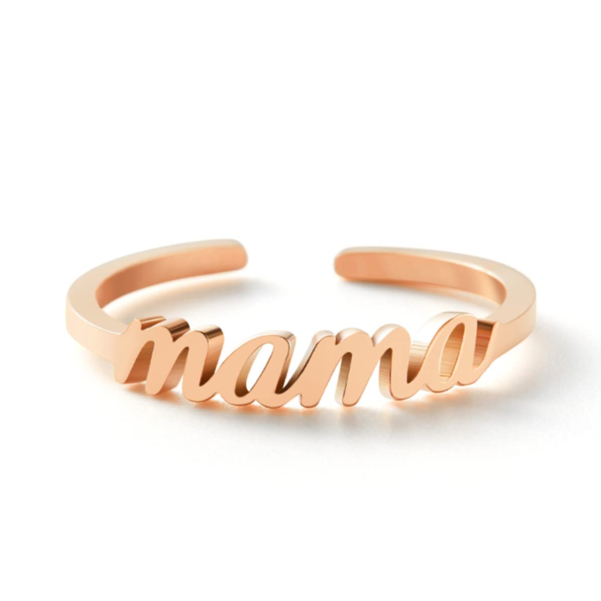 CHENVA Mama Ring Dainty Ring Adjustable Ring Jewelry Mothers Day Birthday Gift for Mom (Mama Ring silver)