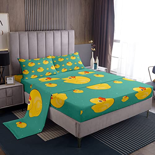 Erosebridal Twin 100% Cotton Duvet Cover + Bed Sheets Set