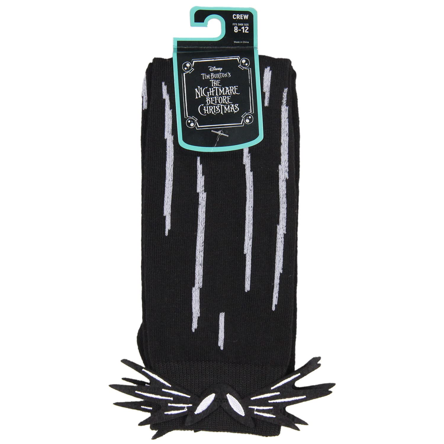 Bioworld Nightmare Before Christmas Jack Skellington 3D Bowtie Costume Adult Crew Socks