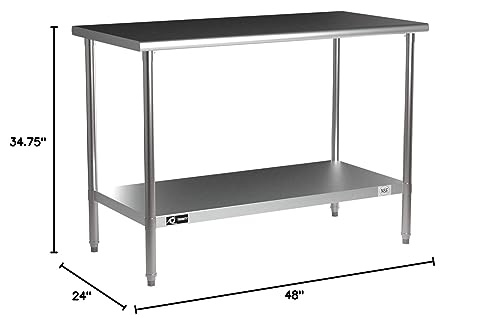 TRINITY EcoStorage NSF, 48-Inch Stainless Steel Utility Table,