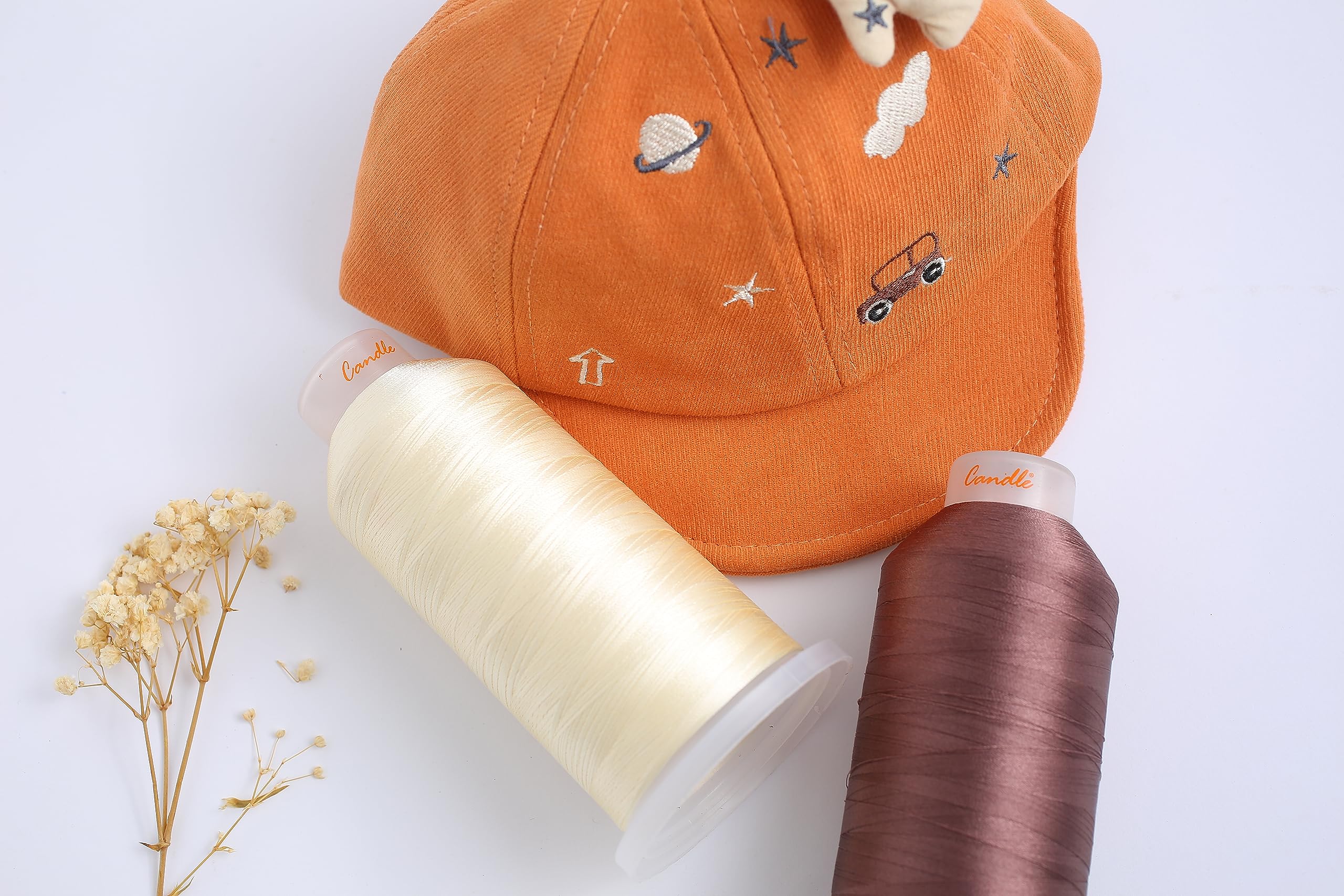 Candle 63 Colors Embroidery Machine Thread - Kit of Polyester Brother Thread Spools 500M (550 Yards) for Home Users