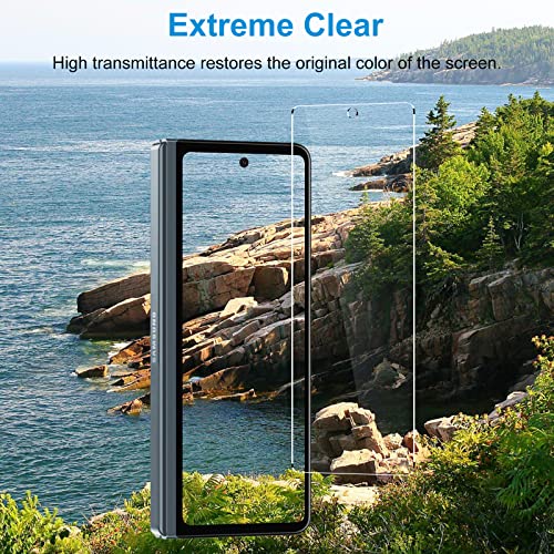 LYWHL [2-Pack for Samsung Galaxy Z Fold 4 Screen Protector, HD Clear Tempered Glass Protector Film for Galaxy Z Fold 4 5G 6.2 Inch, Anti Scratch Bubble Free Case Friendly Easy Install - Transparent