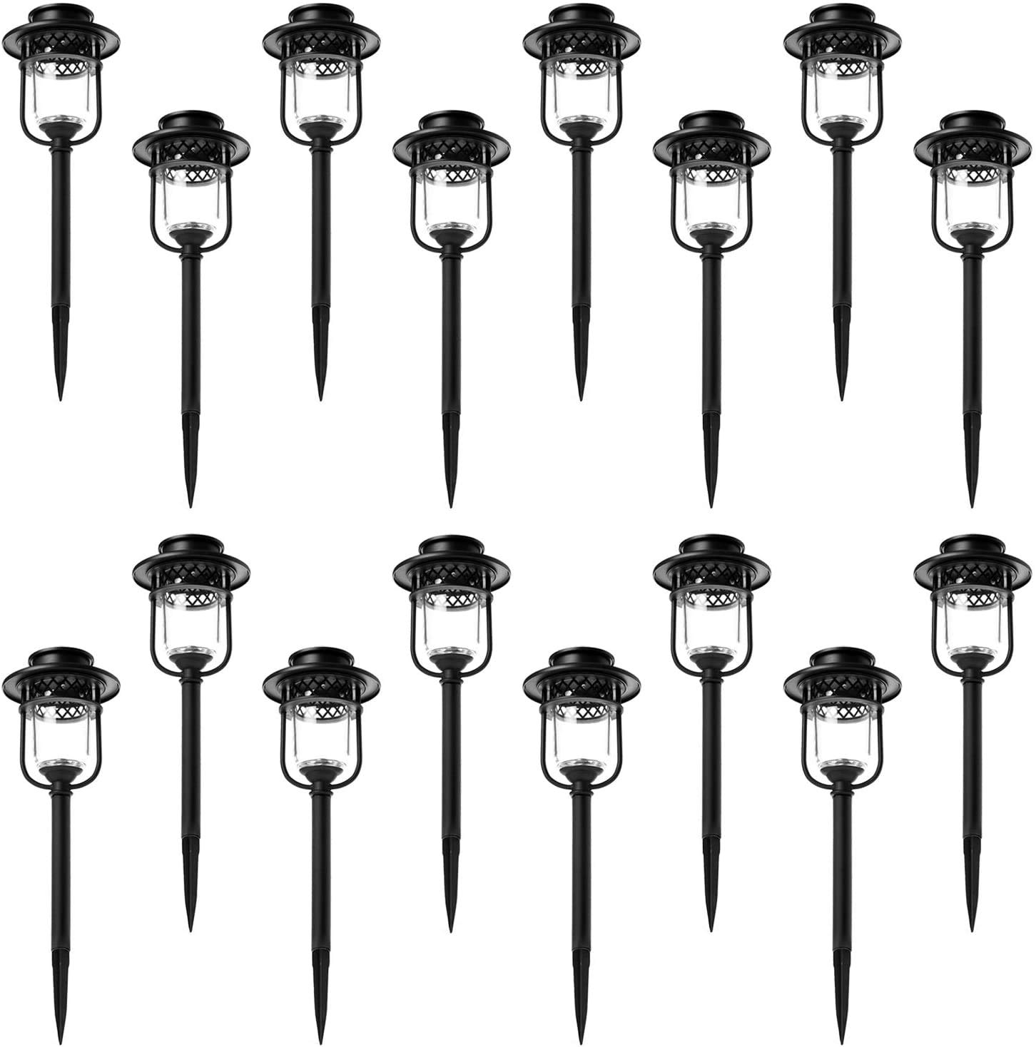 Home Zone Security Pathway & Garden Solar Glass Lights Stainless Steel (16-Set)