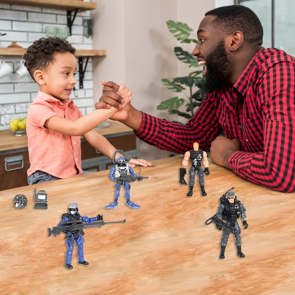 YEIBOBO ! 6 Pack Soldiers Action Figure Set - Army Men SWAT Team Toy (Future X-Cops)