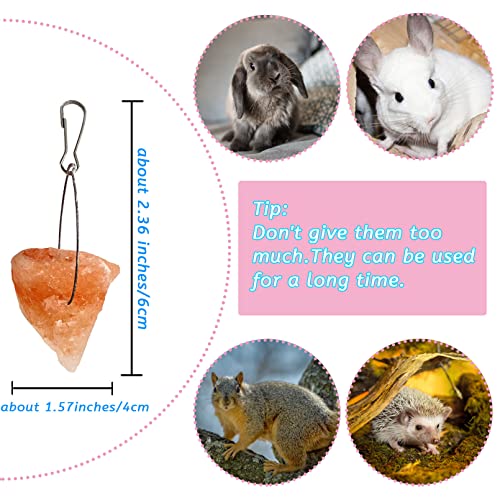 PINVNBY Rabbit Himalayan Salt Lick Block,Small Animals Chew Toys Rabbits Pink Natural Mineral Salts Blocks for Horses Bunny(8 Pcs)