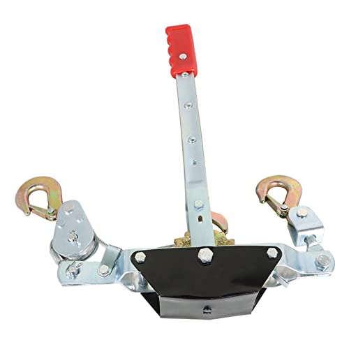 mitoharet 2 Ton Dual Gear Power Puller, Heavy-Duty Hand Puller with Cable Rope (2 Hooks)