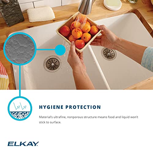 Elkay Quartz Classic ELG3322WH0 White Equal Double Bowl Top Mount Sink
