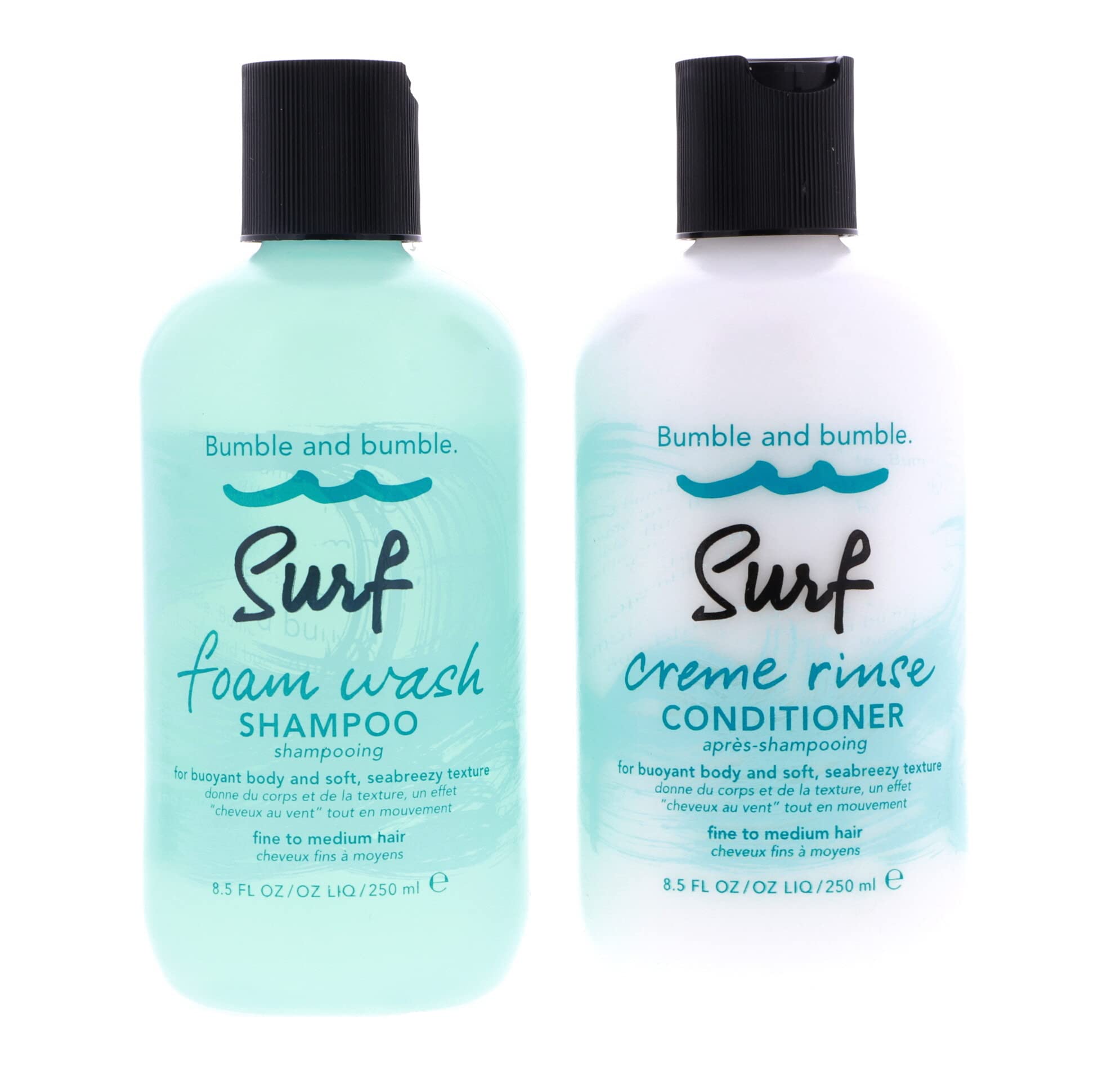 Bumble and Bumble Surf Foam Wash Shampoo 8.5 Oz Surf Creme Rinse Conditioner 8.5 Oz Duo